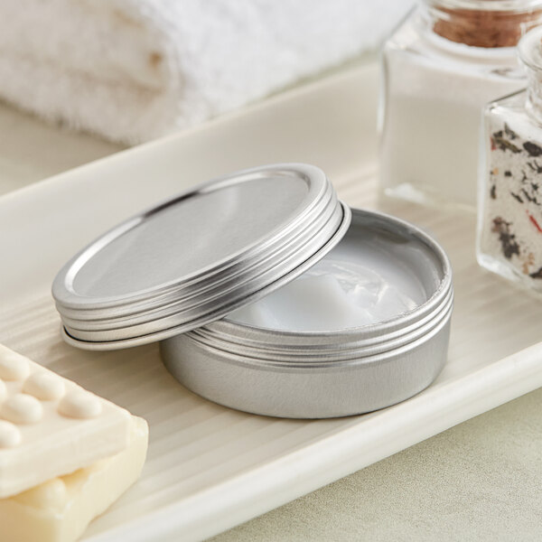 2 oz. Silver Tin with Screw Top - 864/Case