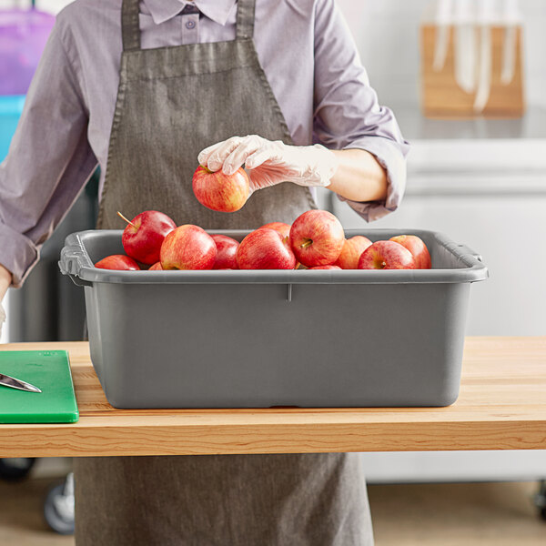 Vigor 20" x 15" x 7" Gray Heavy-Duty Polypropylene Bus Tub / Food ...