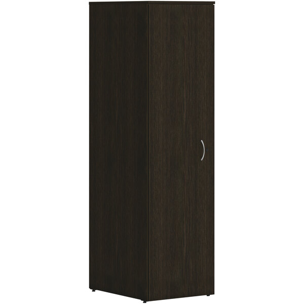 HON Mod 24" x 18" x 65" Java Oak Laminate Wardrobe