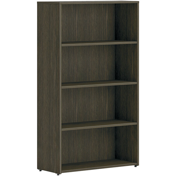 HON Mod 30" x 13" x 53" Java Oak Laminate 4-Shelf Bookcase