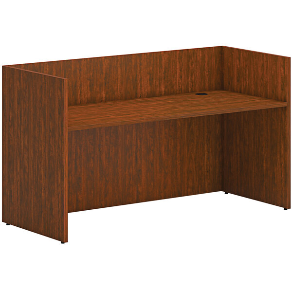 HON Mod 72" x 30" x 41" Russet Cherry Reception Desk Shell