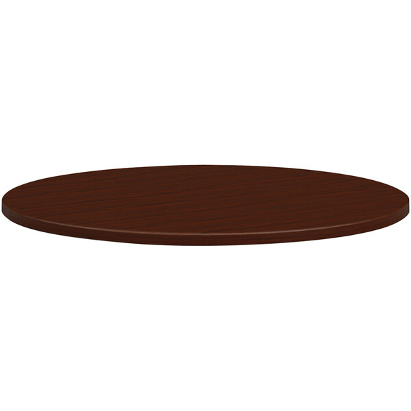 HON Mod 36" Round Traditional Mahogany Laminate Conference Table Top