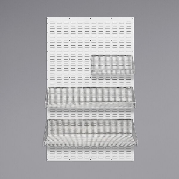 Quantum White Steel Louvered Panel, 36" x 61"