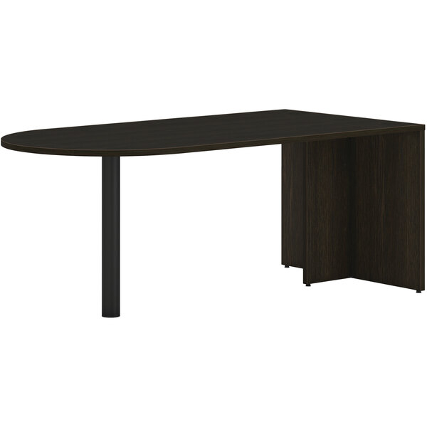 HON Mod 66" x 36" x 29" Java Oak Peninsula with End Panel