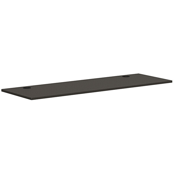 HON Mod 72" x 24" x 1" Slate Teak Rectangular Worksurface