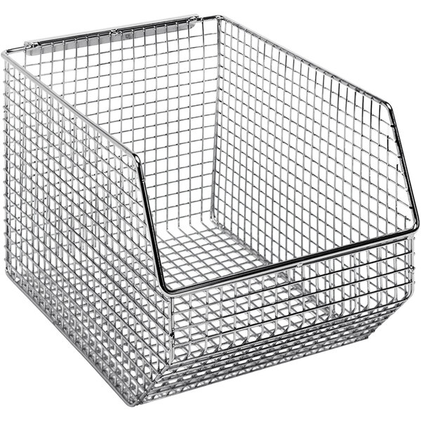 Quantum 10 1/2" x 8" x 7" Chrome Wire Mesh Bin QMB539C