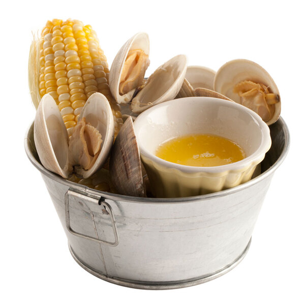 American Metalcraft MTUB63 6" x 3" Round Galvanized Metal Tub