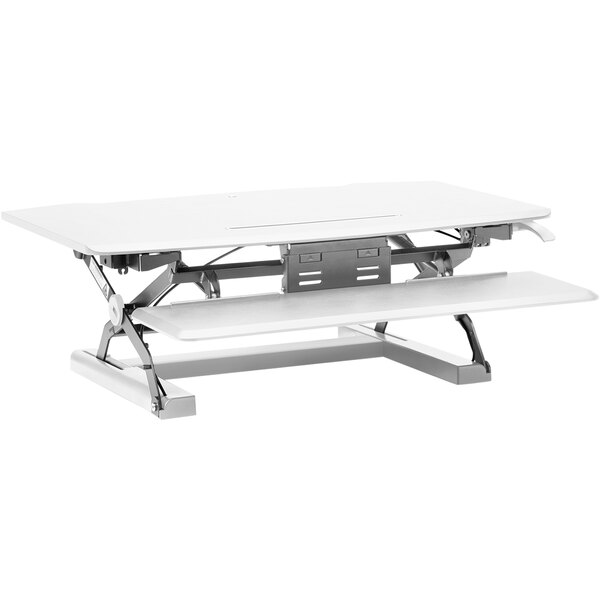 HON Coordinate White Desktop Riser with Keyboard Tray