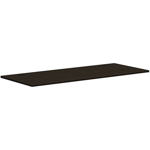 HON Mod 72" x 30" x 1" Java Oak Rectangular Worksurface