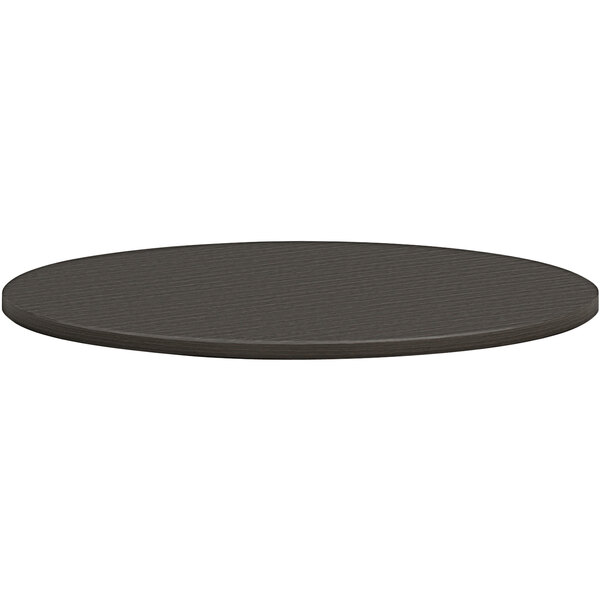 HON Mod 36" Round Slate Teak Laminate Conference Table Top