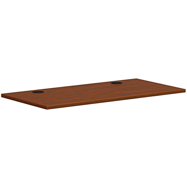 HON Mod 48" x 24" x 1" Russet Cherry Rectangular Worksurface