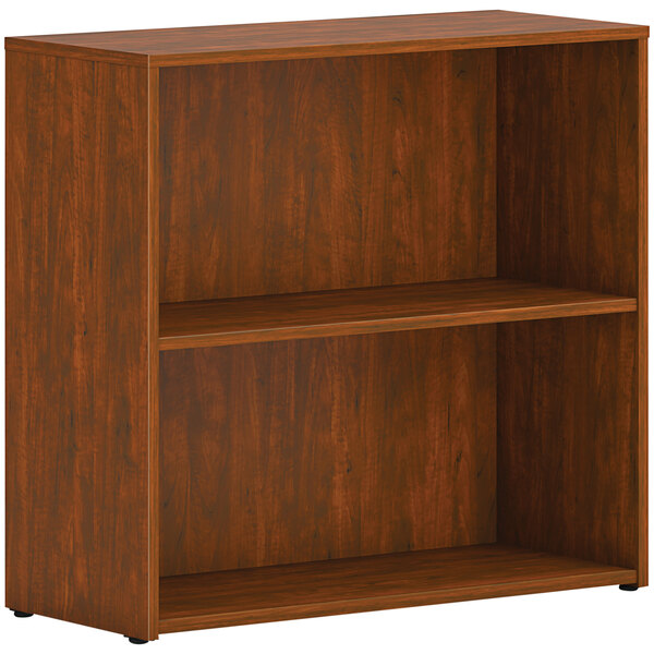 HON Mod 30" x 13" x 29" Russet Cherry Laminate 2-Shelf Bookcase