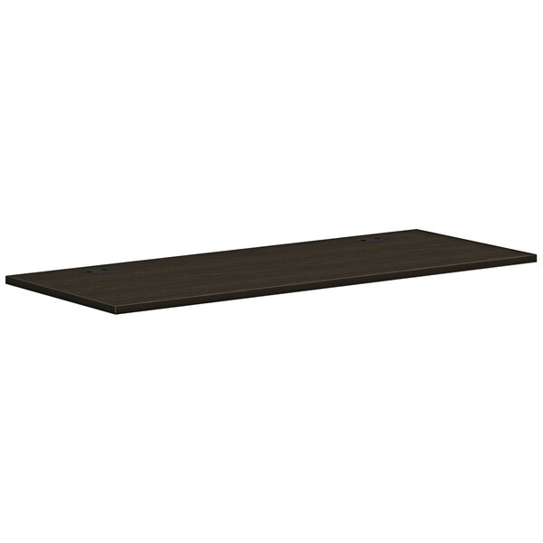 HON Mod 60" x 24" x 1" Java Oak Rectangular Worksurface
