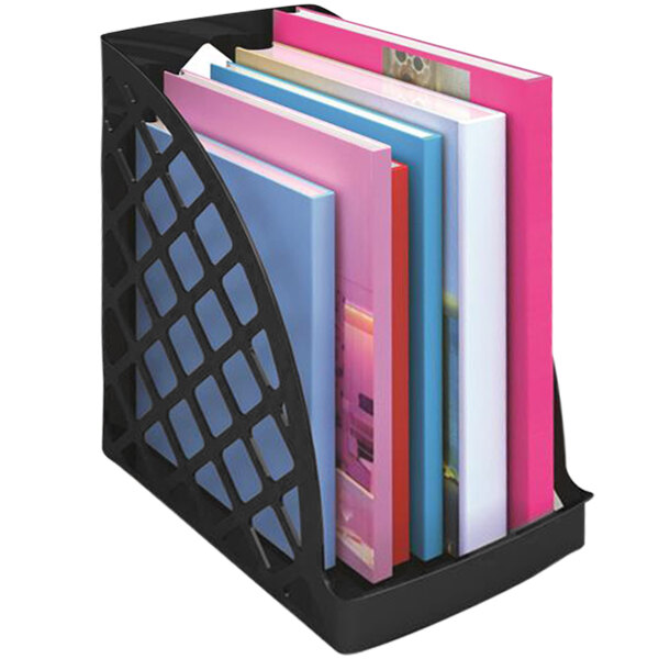 Deflecto Sustainable Office 10" x 6 1/4" x 11 7/8" Black Jumbo Magazine ...