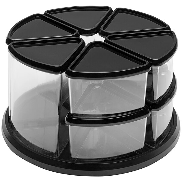 Deflecto 11 1/8" Black Rotating Carousel Organizer