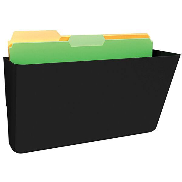 Deflecto EZ Link 13" x 4" x 7" Sustainable Black Stackable Wall Mount ...