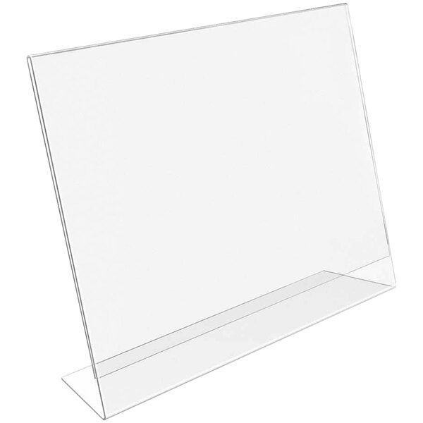 Deflecto 11" x 8 1/2" Landscape Anti-Glare Acrylic Slanted Sign Holder ...