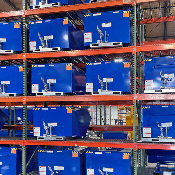 Vestil 10' x 42" Blue Steel Pallet Racking Frame PRTD-10-42-19 - 19,380 ...