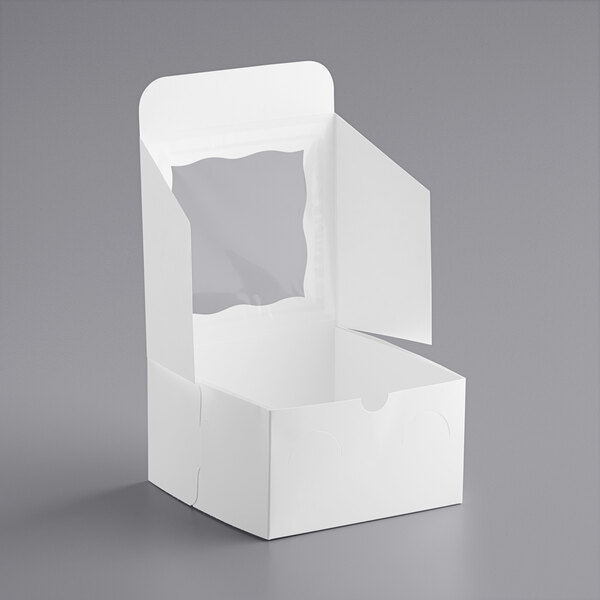 Baker's Lane 7" x 7" x 4" White Window Cake / Bakery Box - 100/Bundle