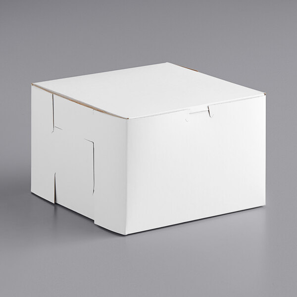 9" x 9" x 6" White Cake / Bakery Box - 100/Bundle