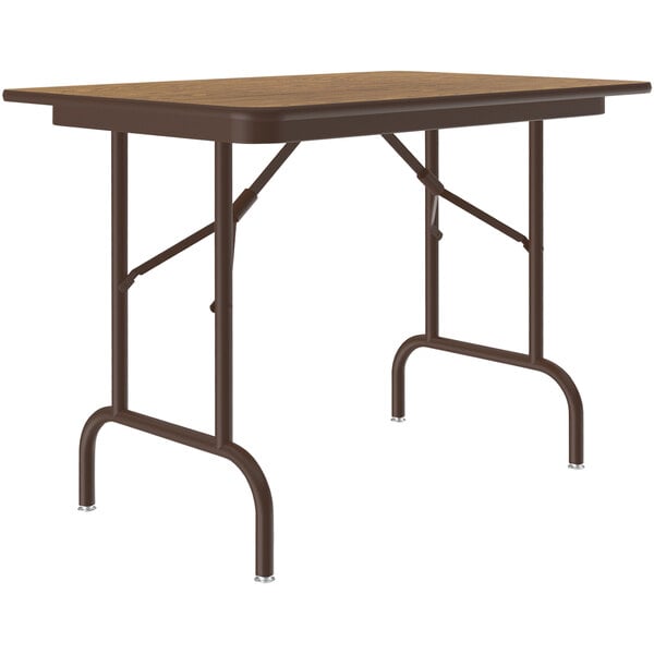 Correll 24" x 36" Medium Oak Thermal-Fused Laminate Top Folding Table ...
