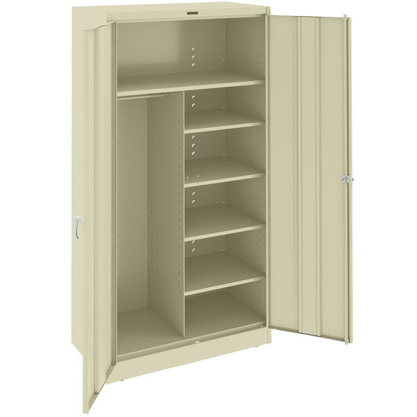 Tennsco 18" x 36" x 78" Putty Deluxe Combination Cabinet with Solid ...