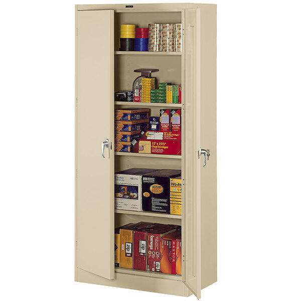 Tennsco 18" x 36" x 78" Sand Deluxe Storage Cabinet with Solid Doors ...