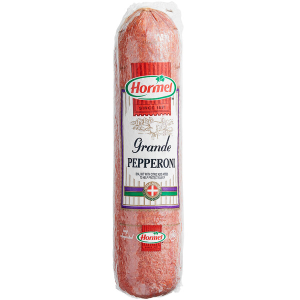 Hormel Unsliced Grande Pepperoni 4 lb. - 2/Case