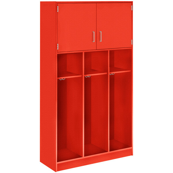 I.D. Systems 45" x 18" x 84" Tulip Red Triple Upper Door Storage Locker ...