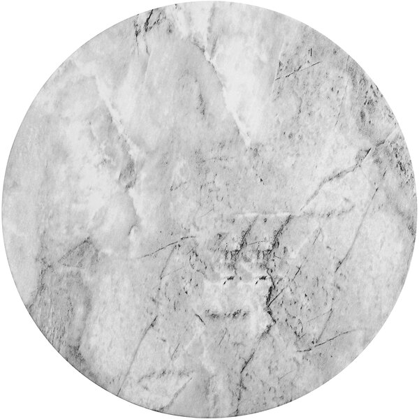 Enjay 10" Round Marble / Wood Reversible Laminated Chipboard ...