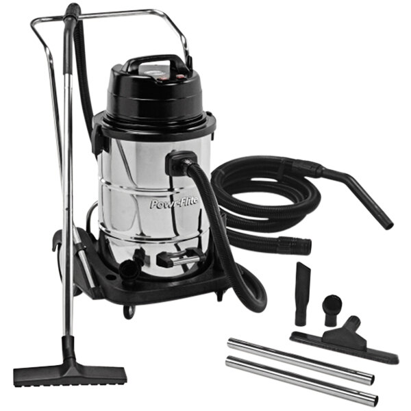 Powr-Flite PF57 20 Gallon Stainless Steel Dual Motor Wet / Dry Vacuum ...