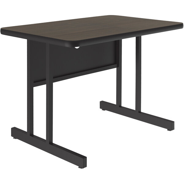 Correll 24" x 36" Rectangular Walnut Finish Keyboard Height Thermal ...