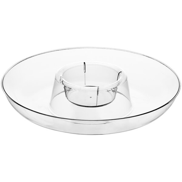 Visions 6" Clear Plastic Mini Circular Dip Tray - 200/Case