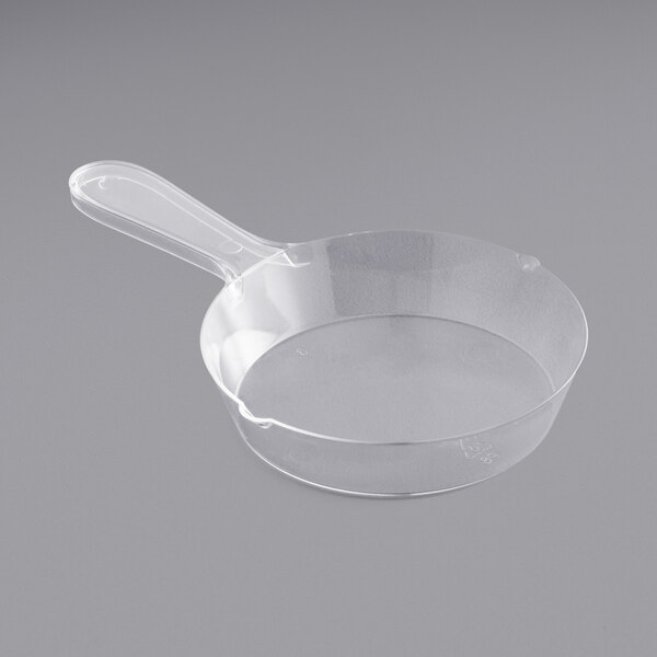 Choice 4 3/4" Clear Plastic Tiny Appetizer Frying Pan - 200/Case