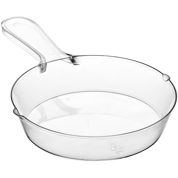 Visions 4 3/4" Clear Plastic Mini Appetizer Frying Pan - 200/Case