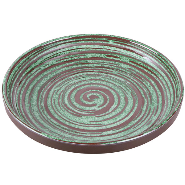 Elite Global Solutions Stardust 9" Glossy / Matte Green Swirl Melamine ...