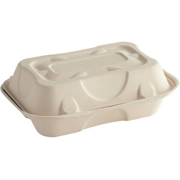 World Centric Compostable PLA Lined Fiber Clamshell Hoagie Box 9" x 6 ...