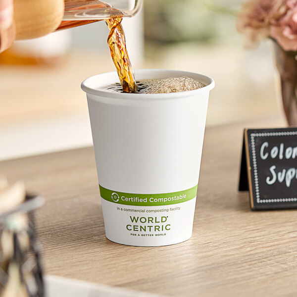 World Centric NoTree 8 oz. White Compostable Paper Hot Cup - 1000/Case