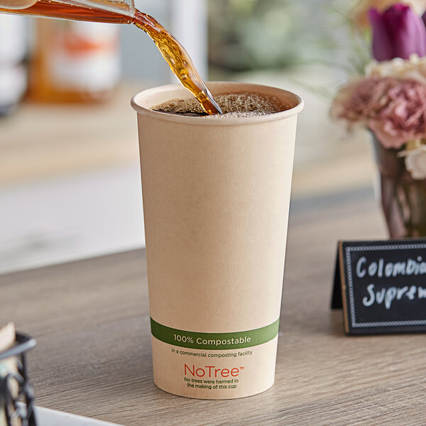 World Centric NoTree 20 oz. Natural Compostable Paper Hot Cup - 1000/Case