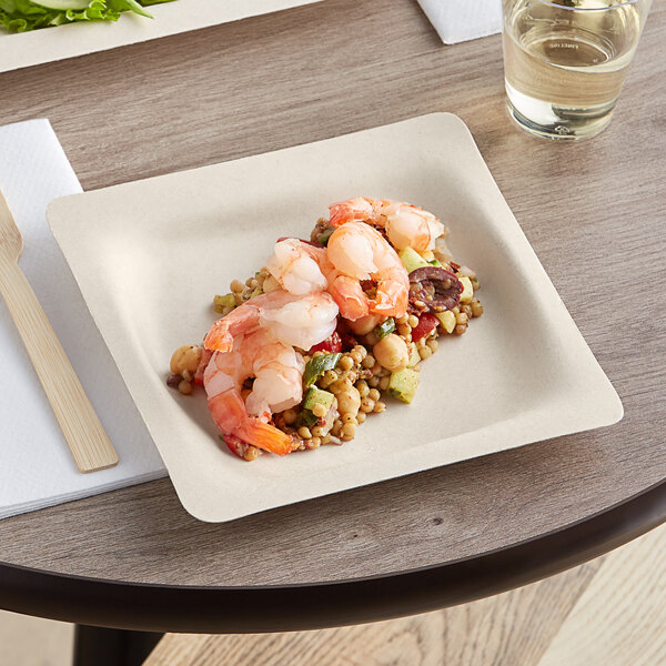 World Centric 7" Square Compostable Fiber Plate - 1000/Case