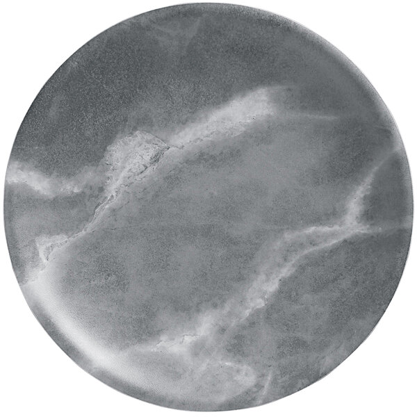 American Metalcraft Mix & Matte 6" Gray Marble Melamine Coupe Plate