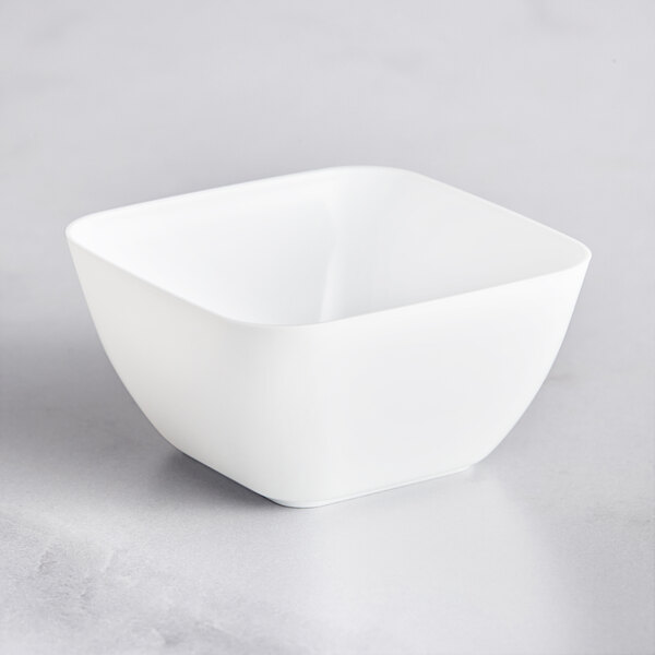Choice White Square Plastic Tiny Bowl 2.5 oz. - 10/Case