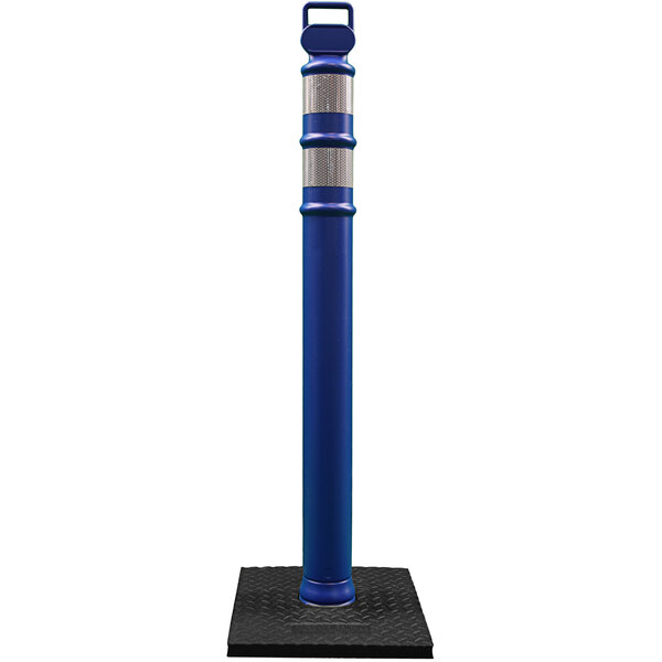 Cortina EZ Grab 45" Blue Flared Post Delineator with 10 lb. Base and ...