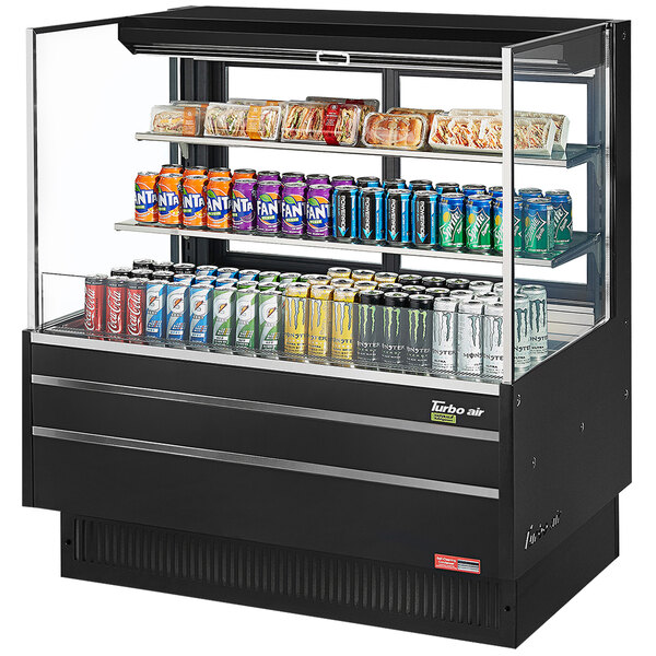 Turbo Air TOM-48L-UFD-B-3S-N 47" Black Horizontal Refrigerated Open ...