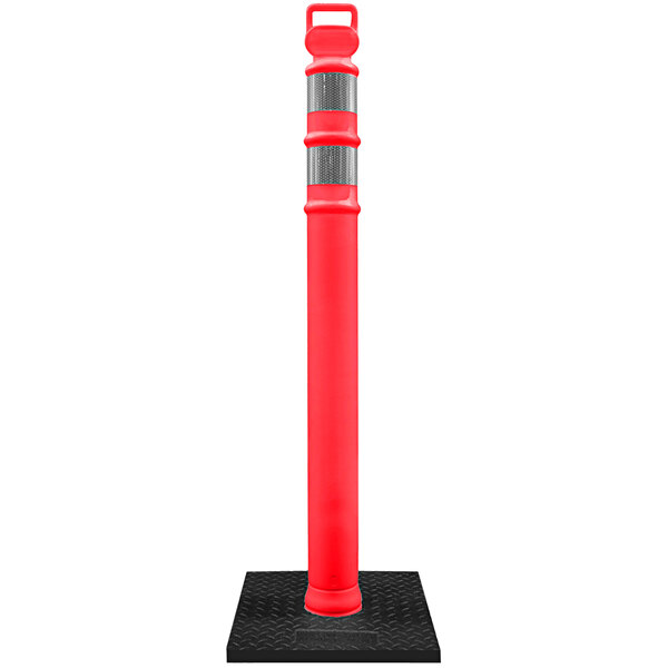 Cortina EZ Grab 45" Red Flared Post Delineator with 10 lb. Base and ...