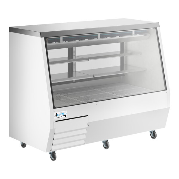 Avantco DDLC-71-W 71" White Square Glass Refrigerated Deli Case