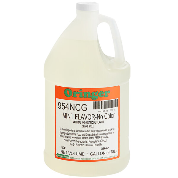 Oringer Mint Hard Serve Ice Cream Flavoring 1 Gallon
