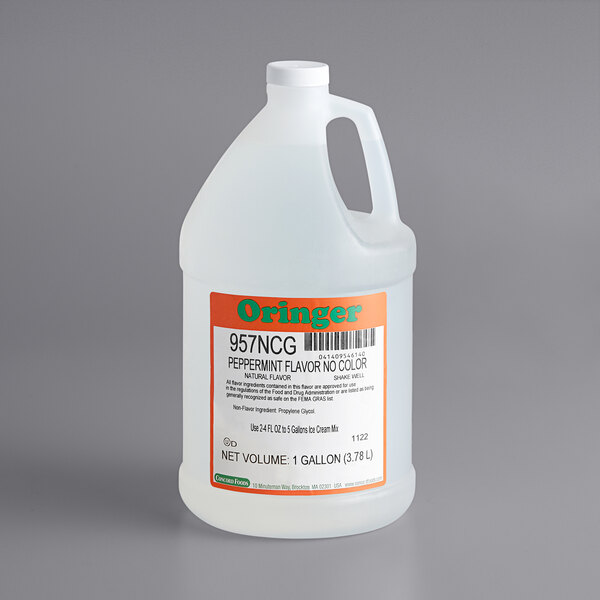 Oringer Peppermint Hard Serve Ice Cream Flavoring 1 Gallon