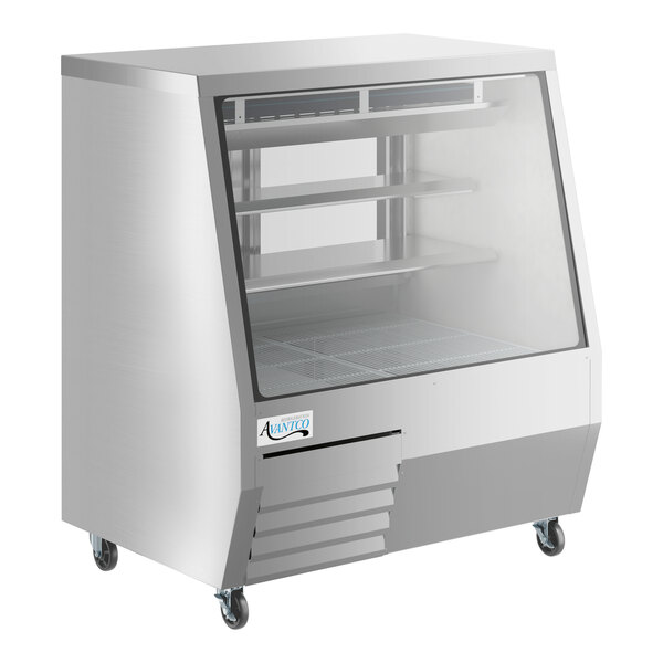 Avantco DDLC-50-S 50" Stainless Steel Square Glass Refrigerated Deli Case