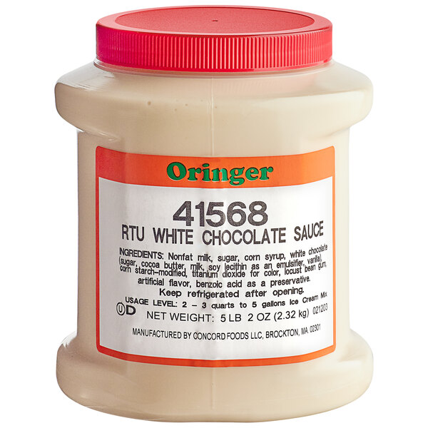 Oringer White Chocolate Hard Serve Ice Cream Base 1/2 Gallon